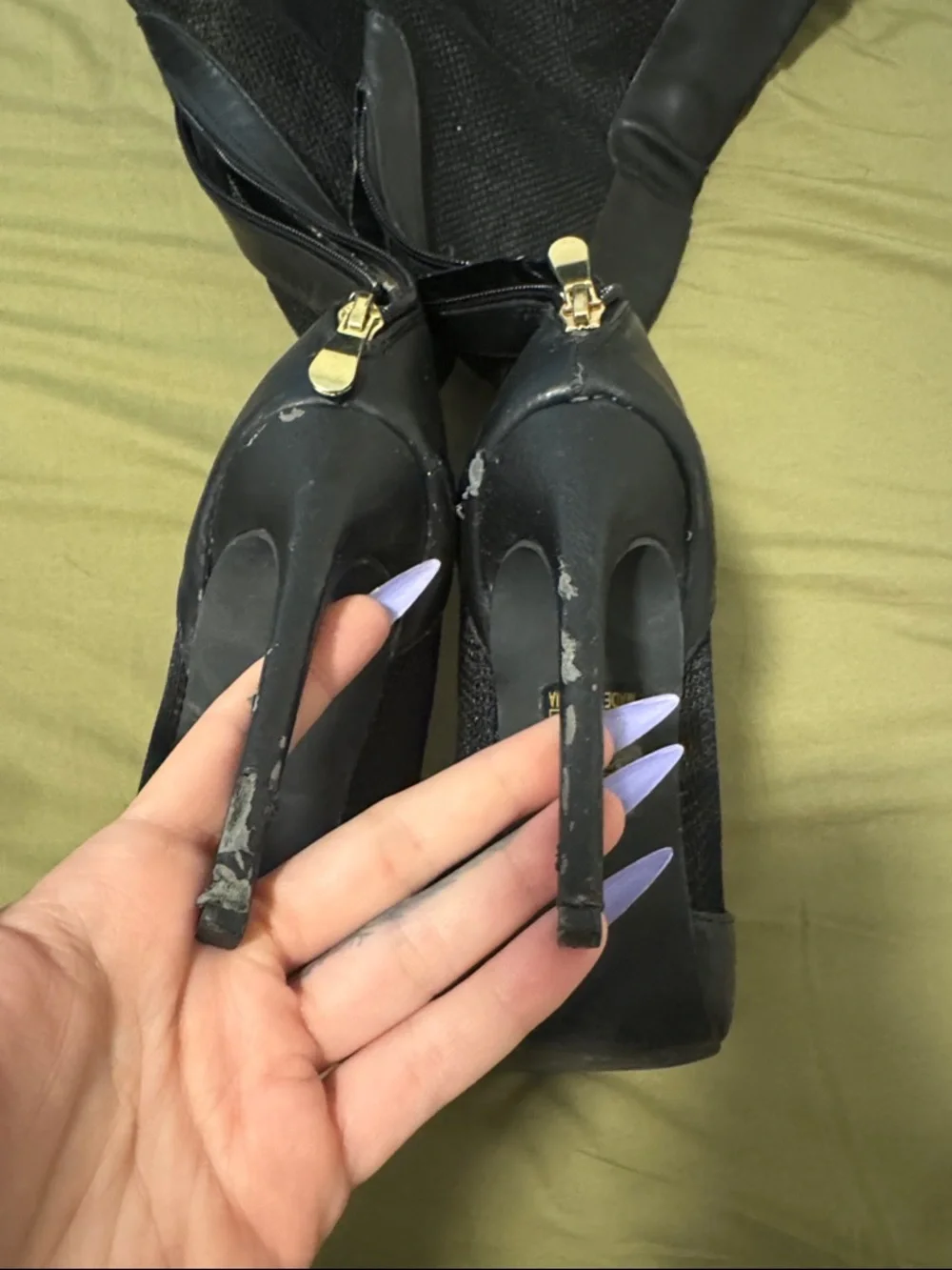 Shoes | Black Overtheknee Stiletto Boots | Poshmark
